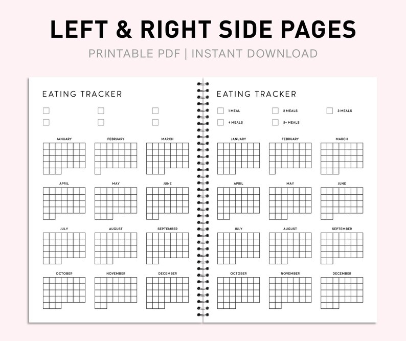 Meal Tracker Printable Journal Page, Digital Food Journal, Food Log ...