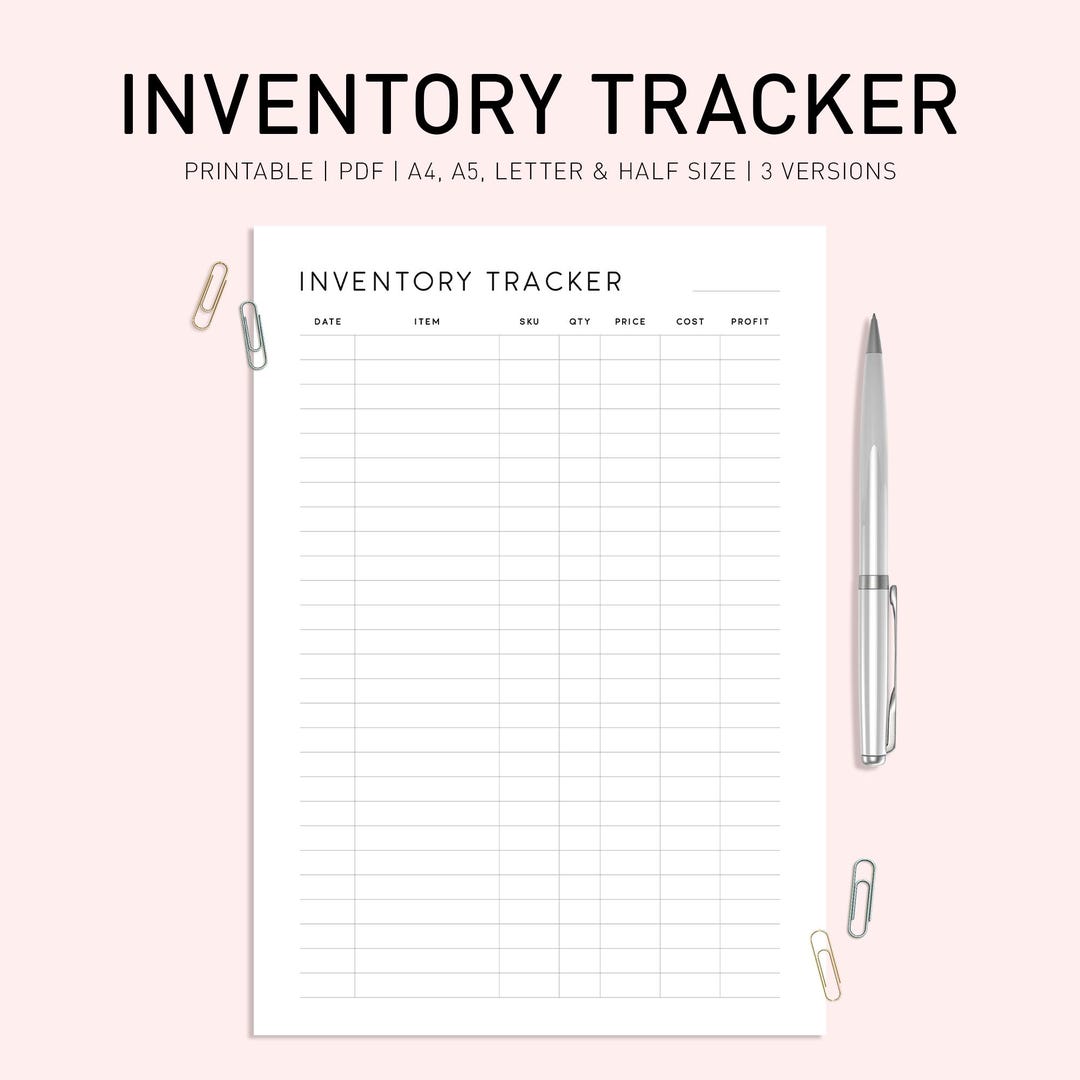 Printable Inventory Tracker: Small Business Inventory Management (PDF ...