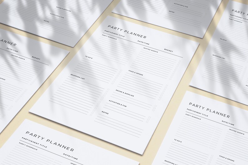 Party Event Planner Printable, Digital Wedding Bachelorette Birthday ...