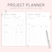Project Planner Printable, Work Planner, Project Timeline Tracker ...