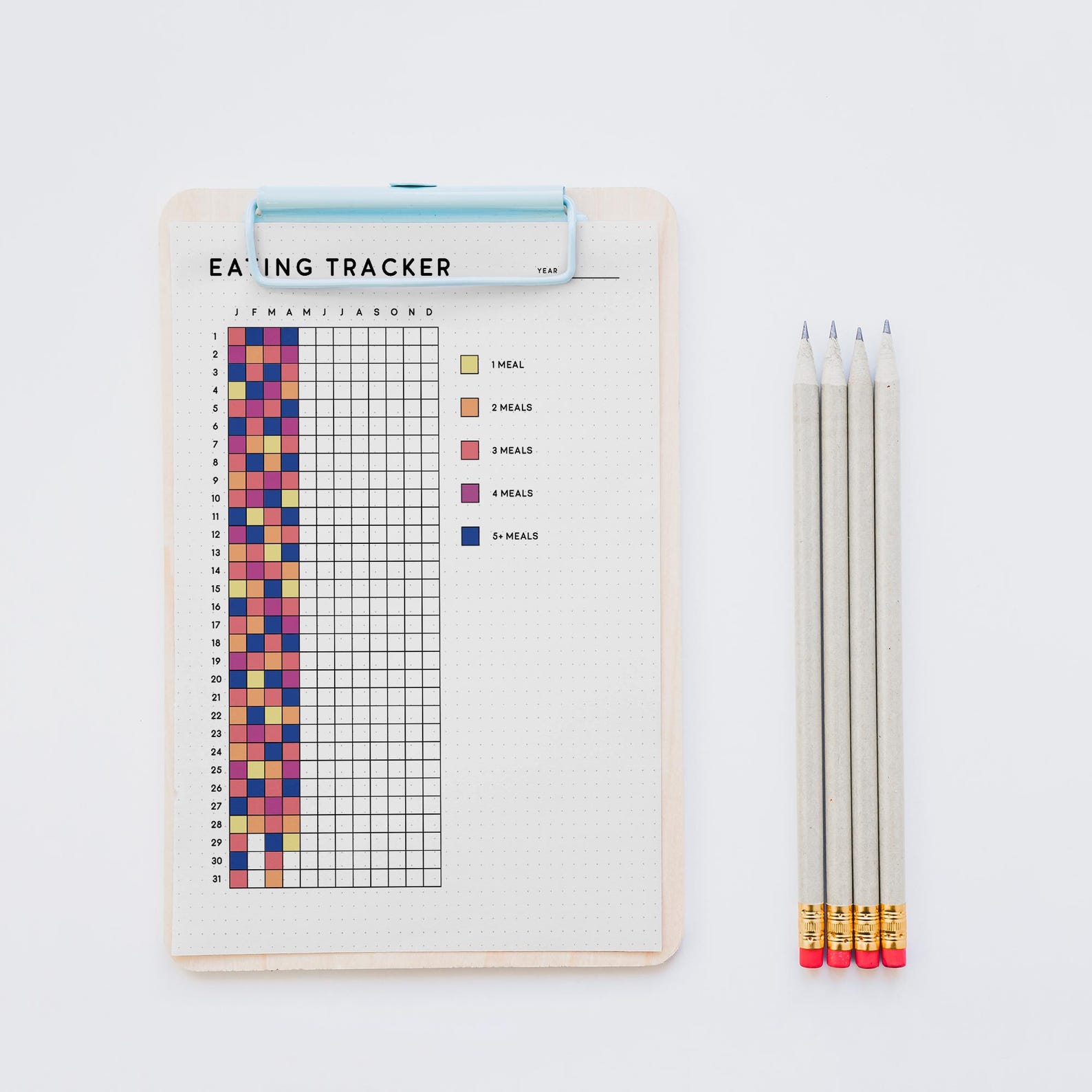 Monthly Meal Tracker Printable Journal Page, Digital Food Journal, Food ...