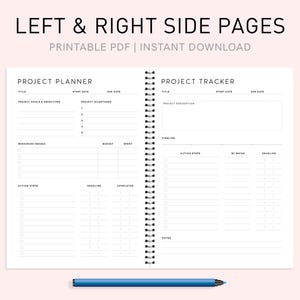 Project Planner Printable, Work Planner, Project Timeline Tracker ...