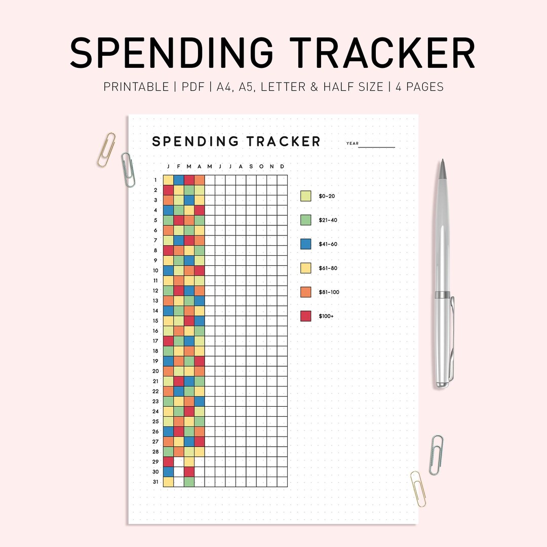 Spending Tracker Printable Journal Page, Expense Tracker, Budget ...
