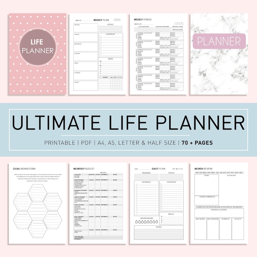 Life Planner Printable, Printable Planner Bundle, Life Binder, Planner ...