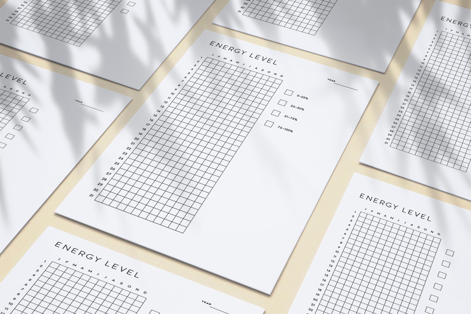Daily Energy Level Tracker Printable Journal Template, Digital Health ...