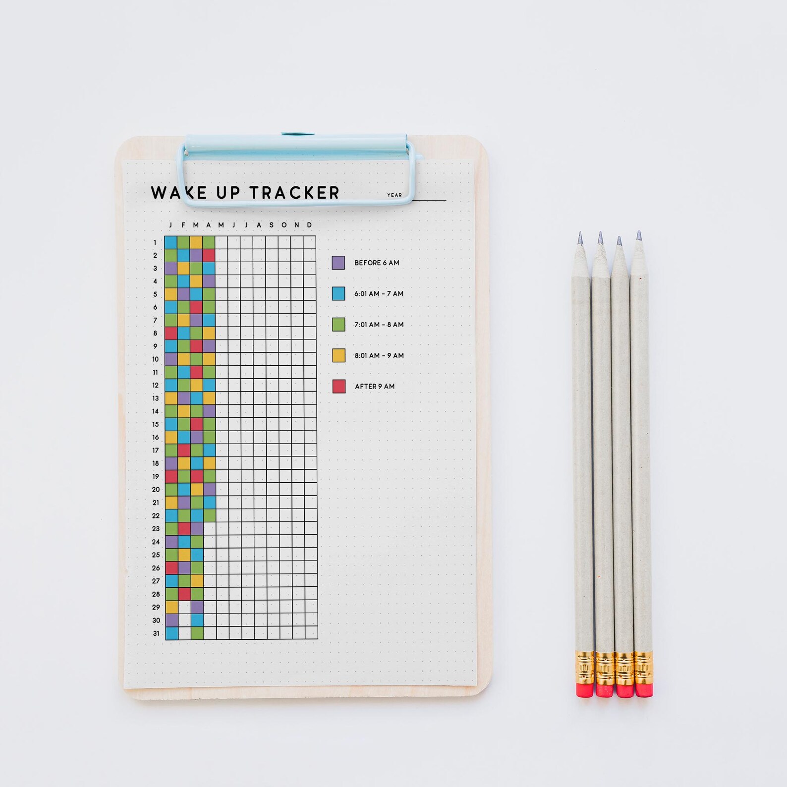 Wake up Tracker Printable Journal Page, Monthly Wake up Log, Get up ...