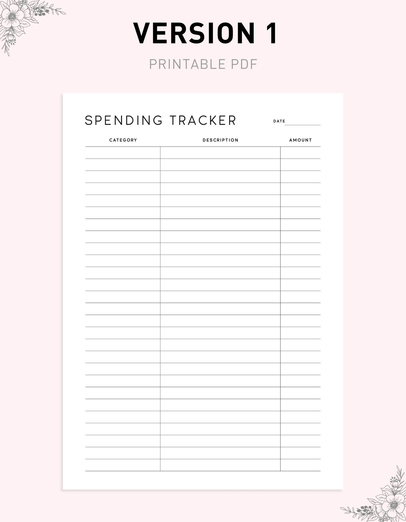 Daily Spending Tracker Printable, Digital Expense Tracker, Budget ...