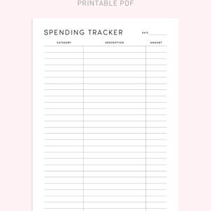 Daily Spending Tracker Printable, Digital Expense Tracker, Budget ...