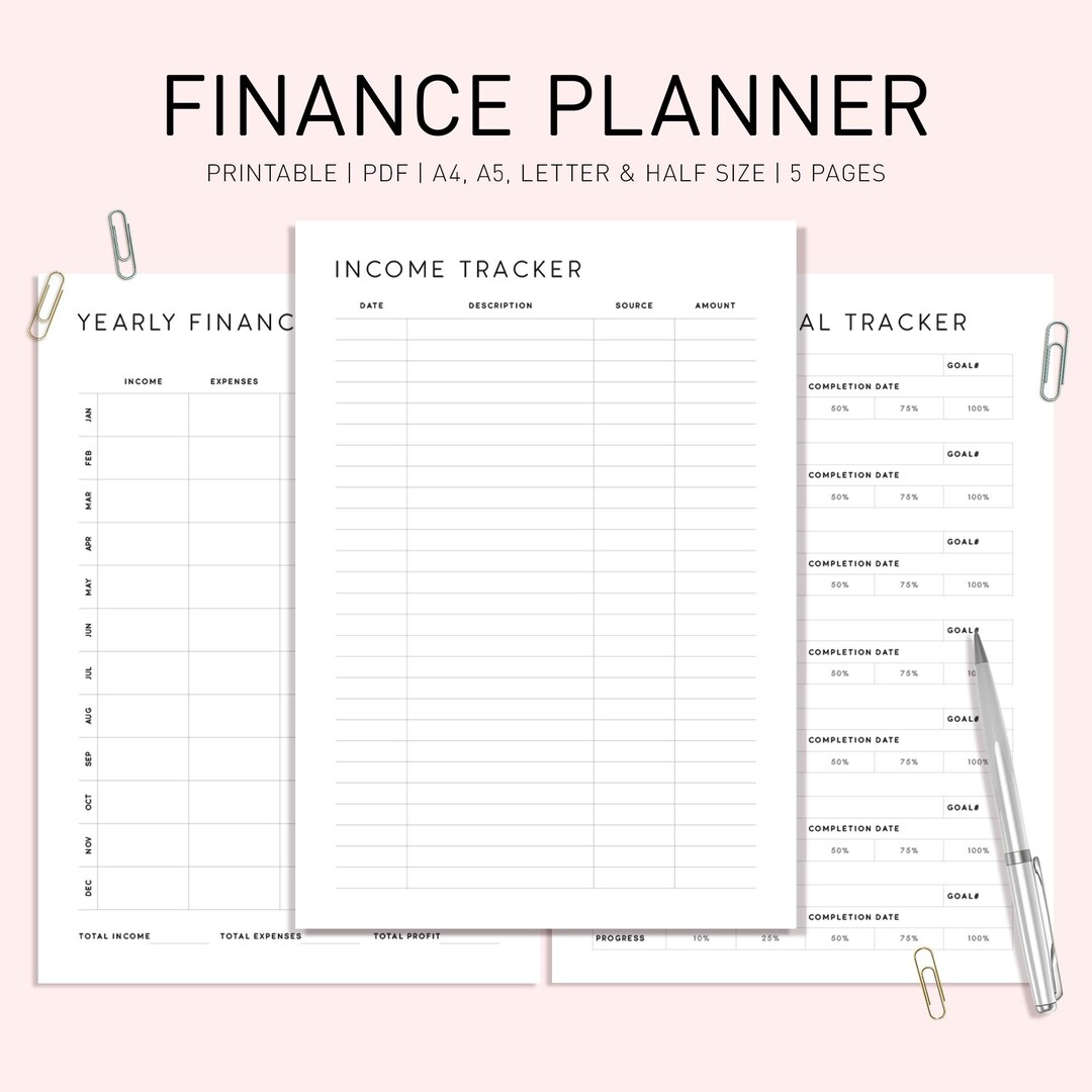 Finance Budget Planner Printable, Digital Finance Planner, Financial ...