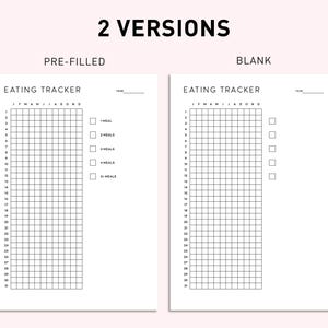 Monthly Meal Tracker Printable Journal Page, Digital Food Journal, Food ...