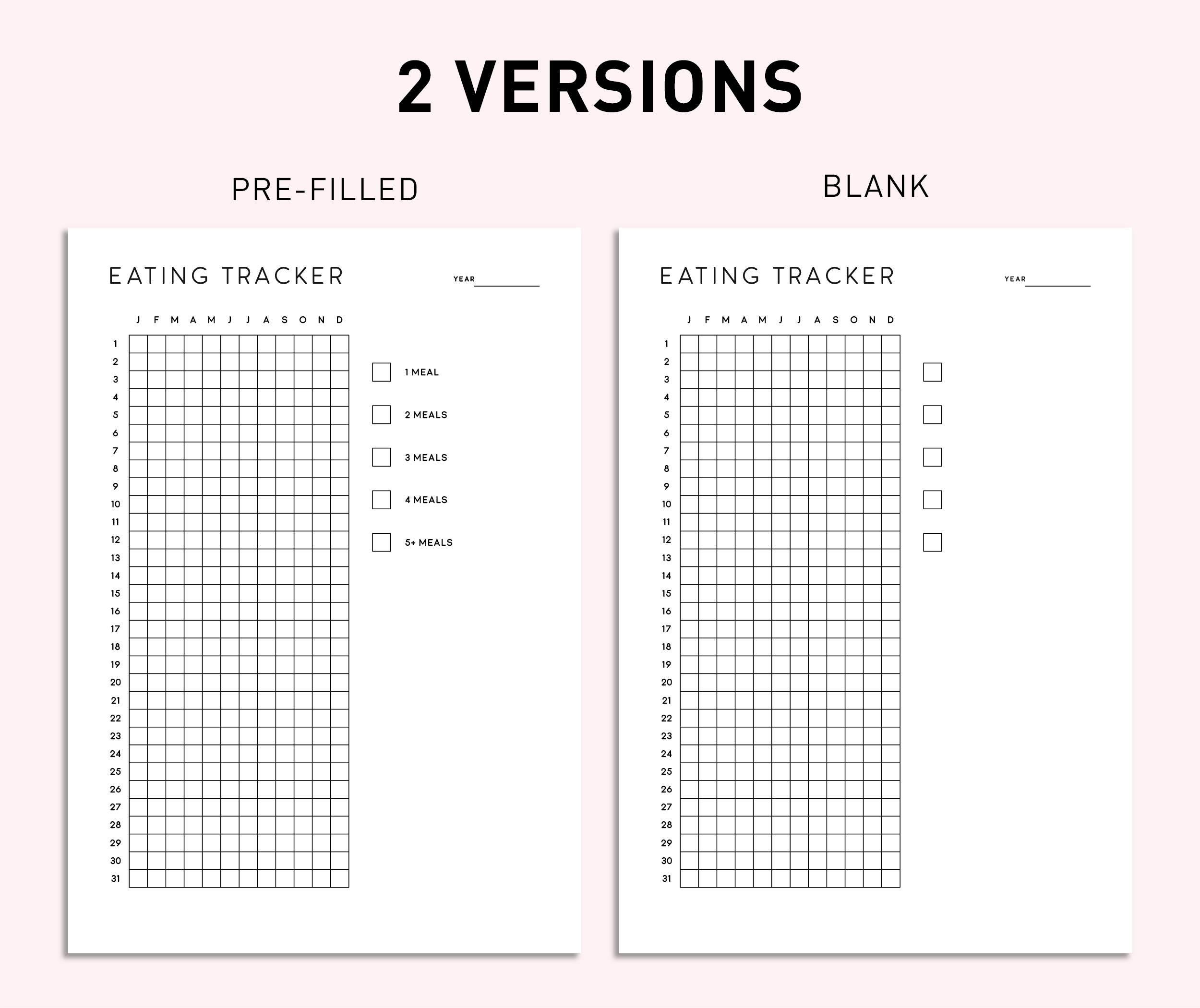 Monthly Meal Tracker Printable Journal Page, Digital Food Journal, Food ...