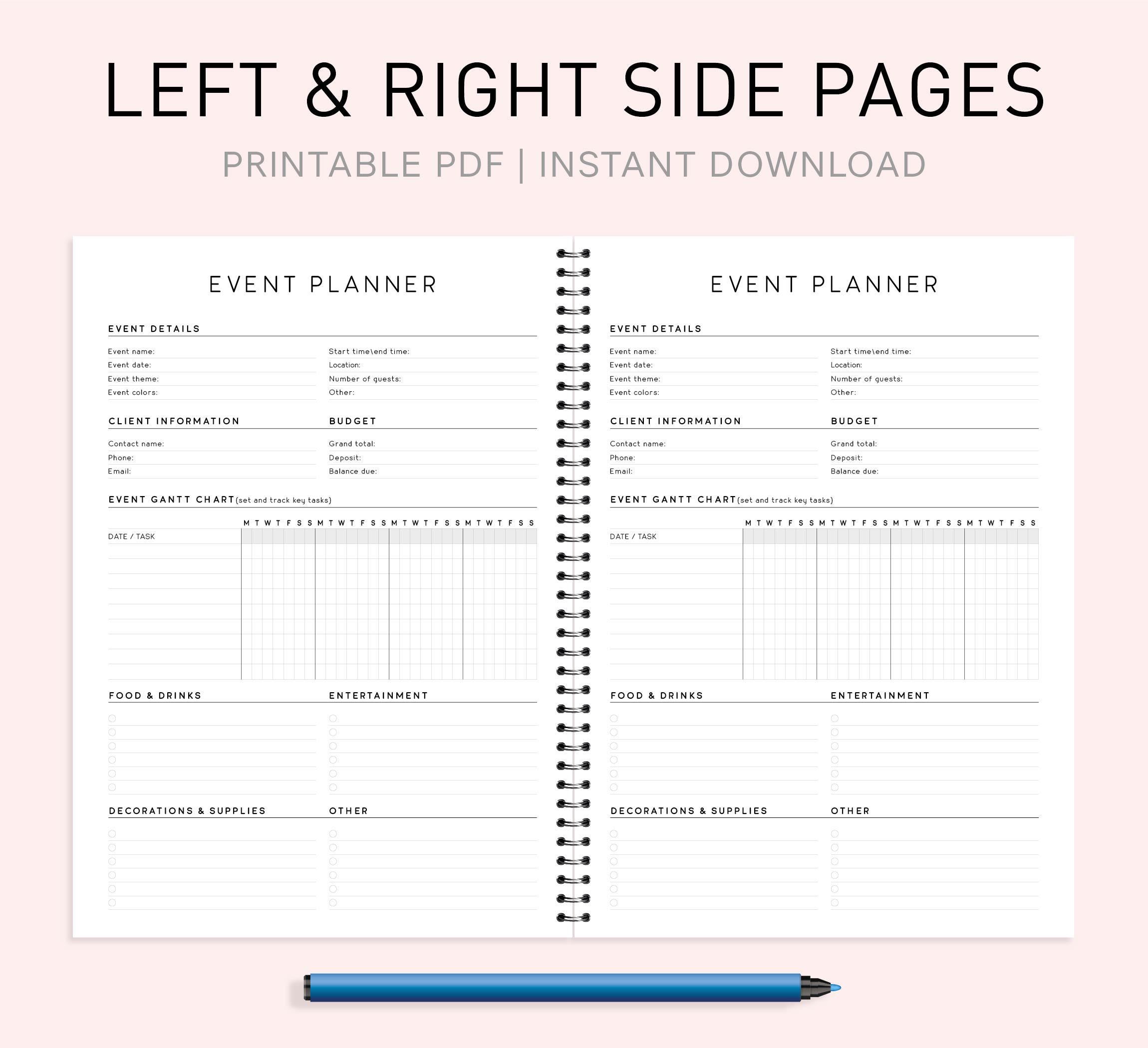 Event Planner Printable, Party Planner, Event Organizer, Birthday ...