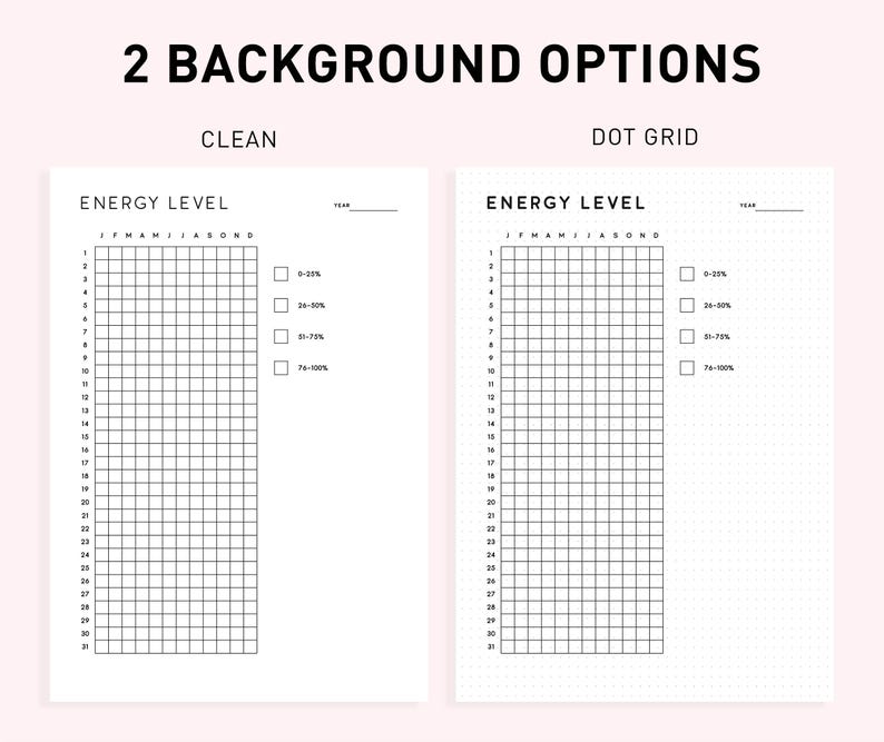 Daily Energy Level Tracker Printable, Digital Health Journal (A4, A5 ...