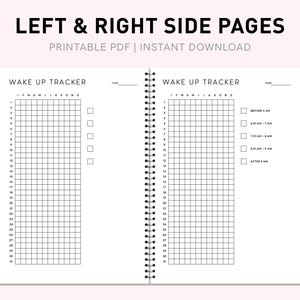 Wake up Tracker Printable Journal Page, Monthly Wake up Log, Get up ...