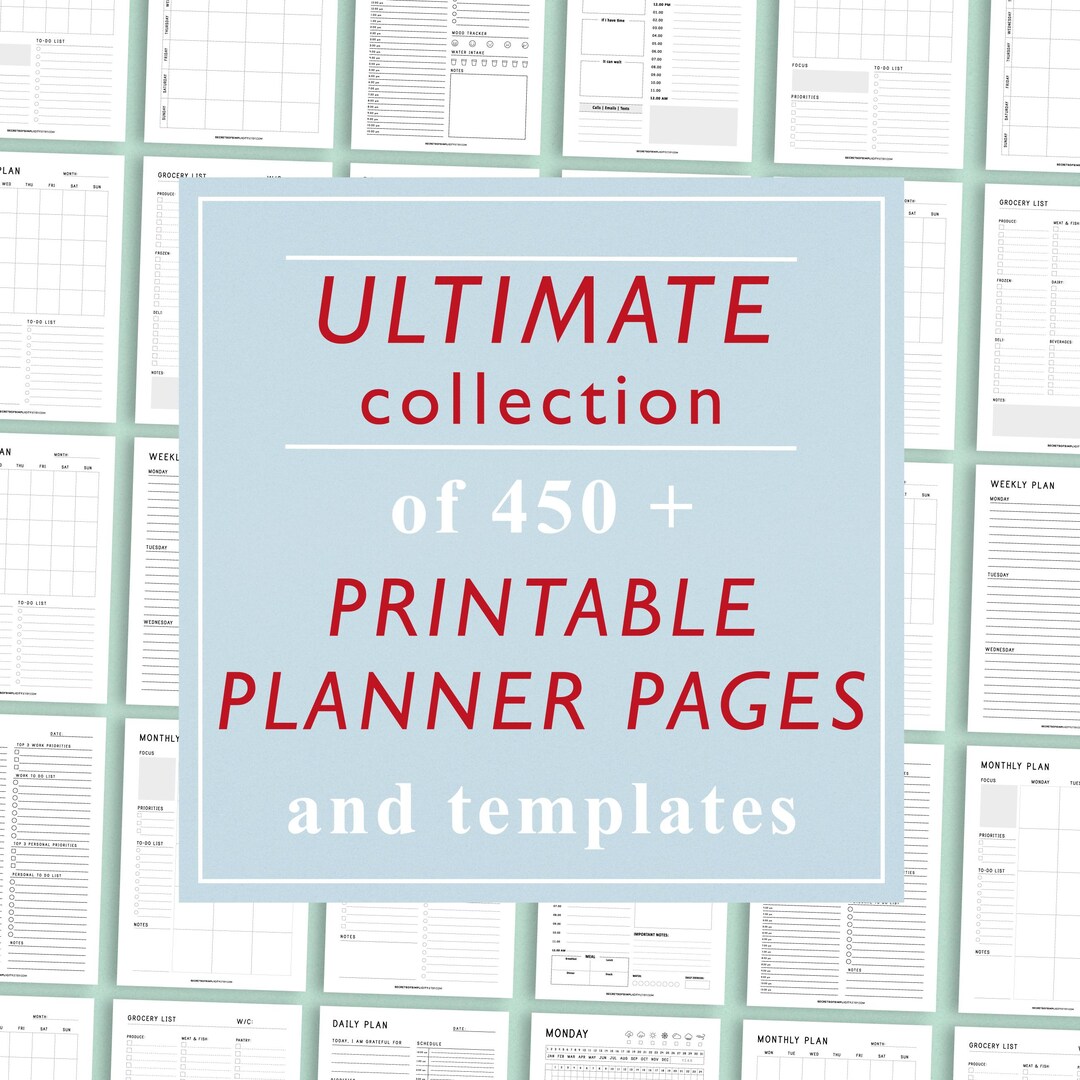 Planner Templates Ultimate Collection Printable, Digital Life Planner ...
