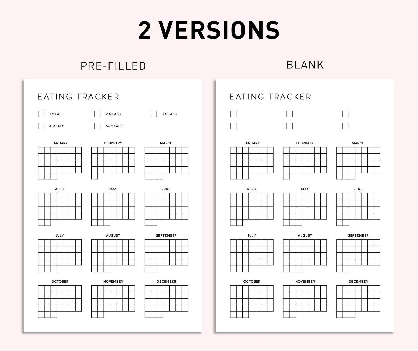 Meal Tracker Printable Journal Page, Digital Food Journal, Food Log ...