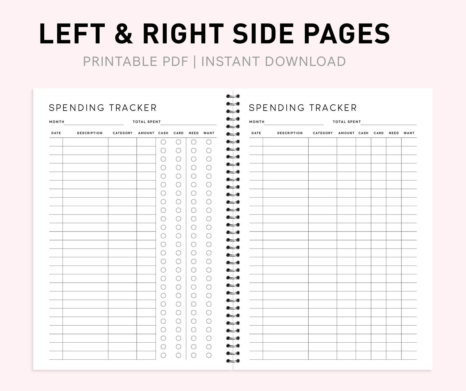 Daily Spending Tracker Printable, Digital Expense Tracker, Budget ...