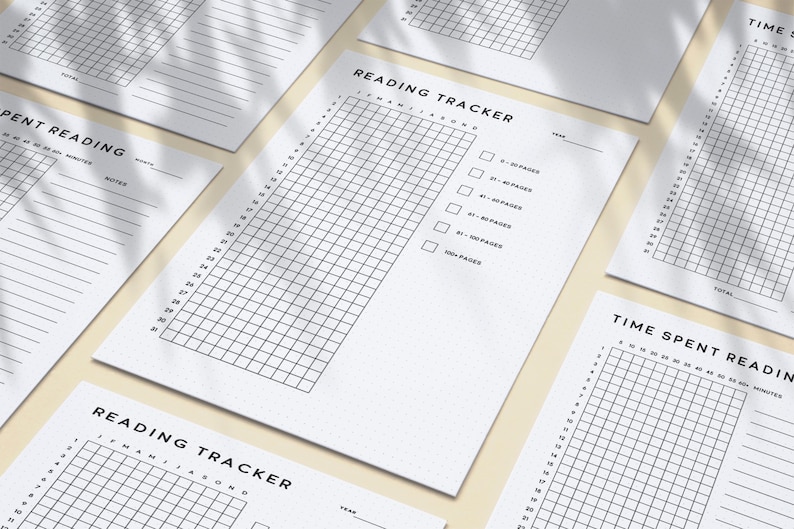 Reading Tracker Printable, Reading Log, Daily Chart (A4, A5, Letter ...