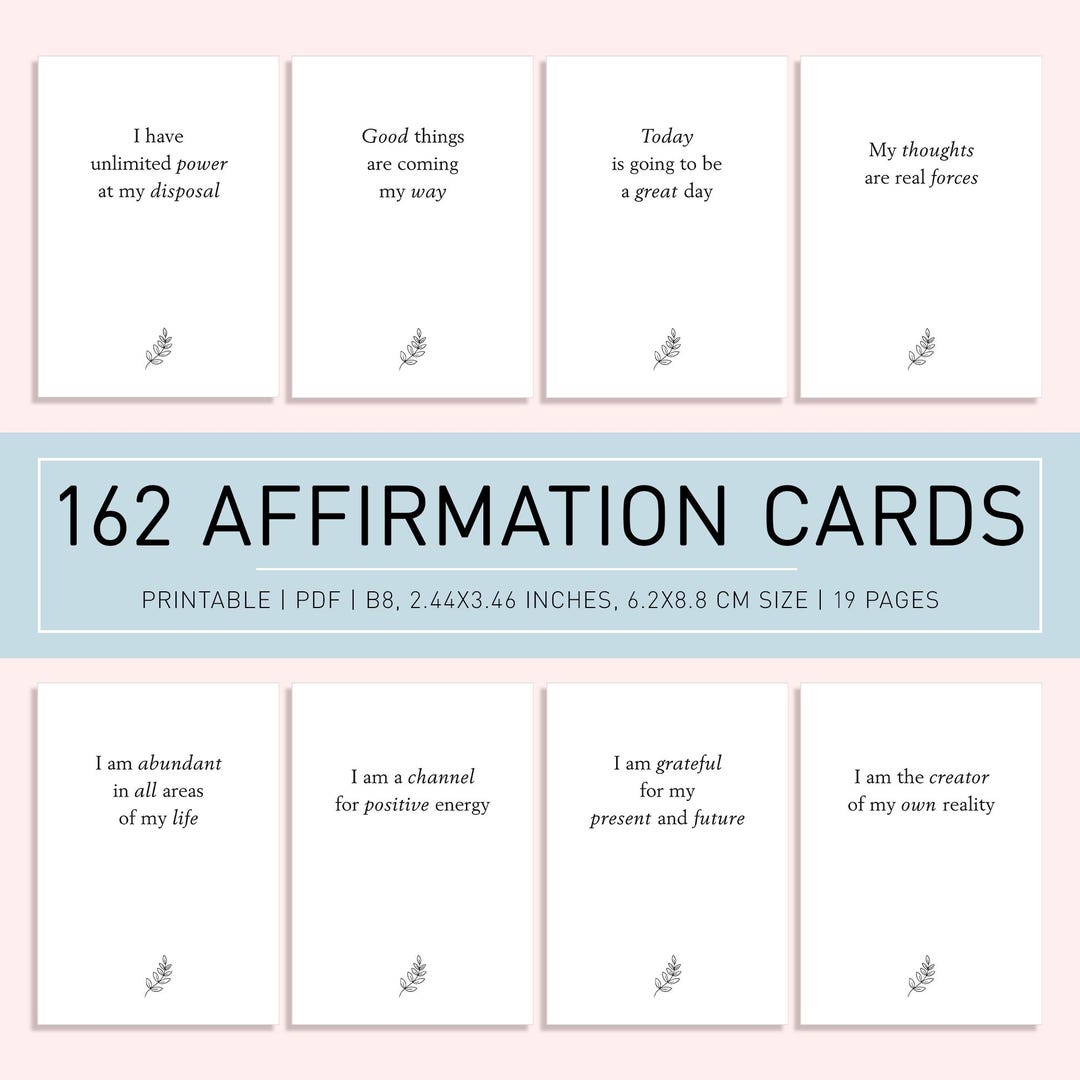 Affirmation Cards Printable | Positive Quote Flash Cards for Women ...