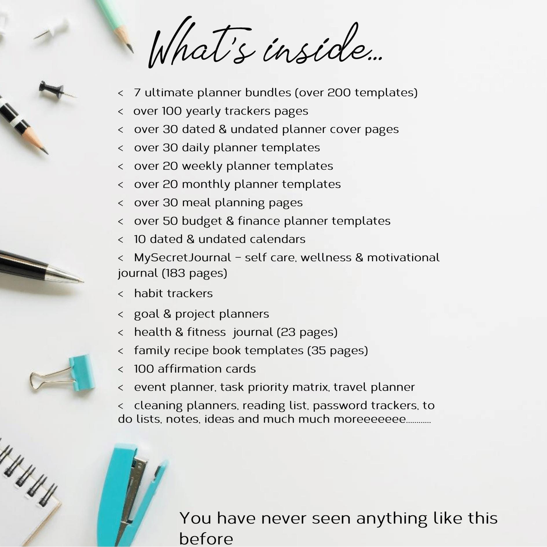 Life Planner Printable, Digital Planner Bundle, Personal Planner Set ...