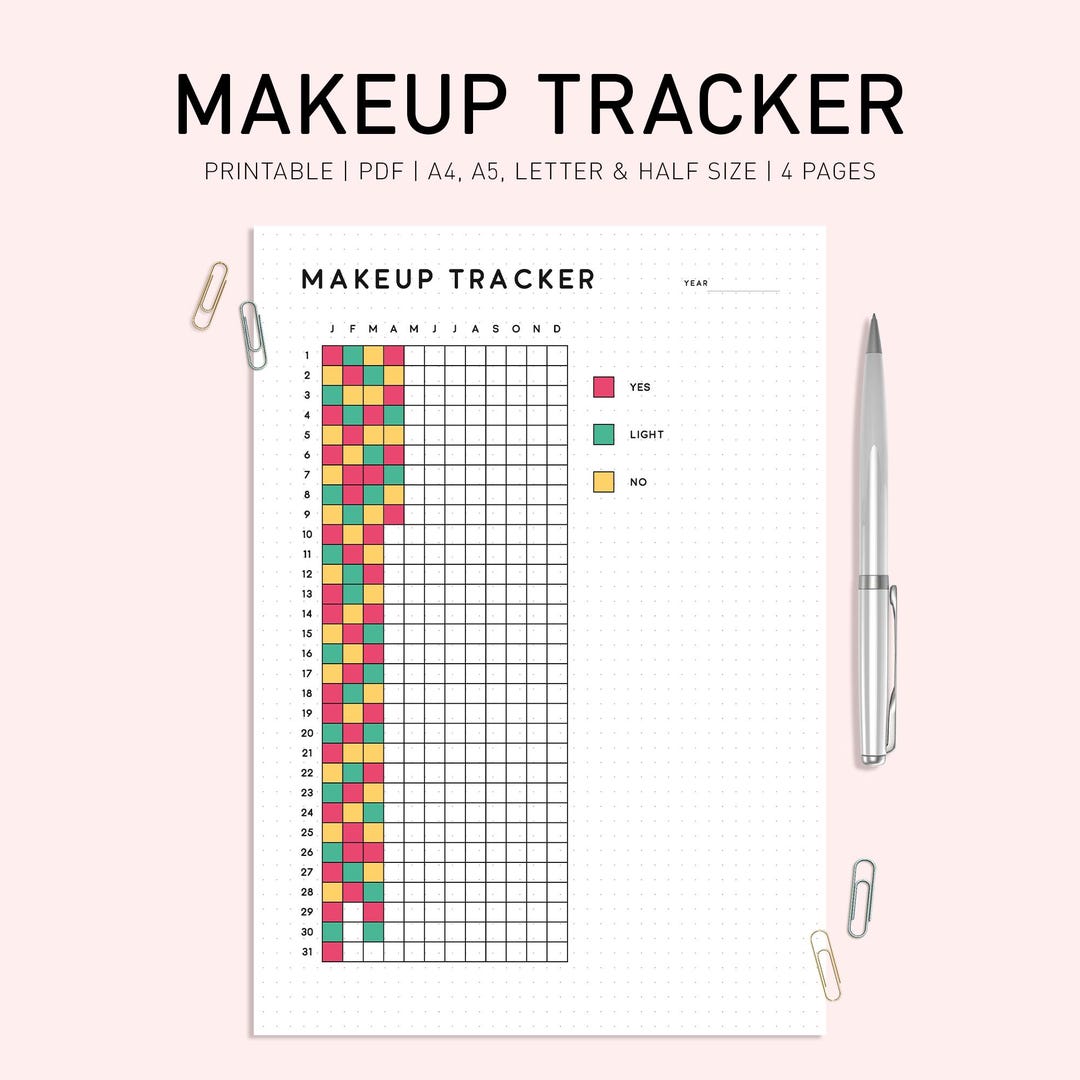 Monthly Makeup Tracker Printable, Beauty Planner (PDF) - Etsy