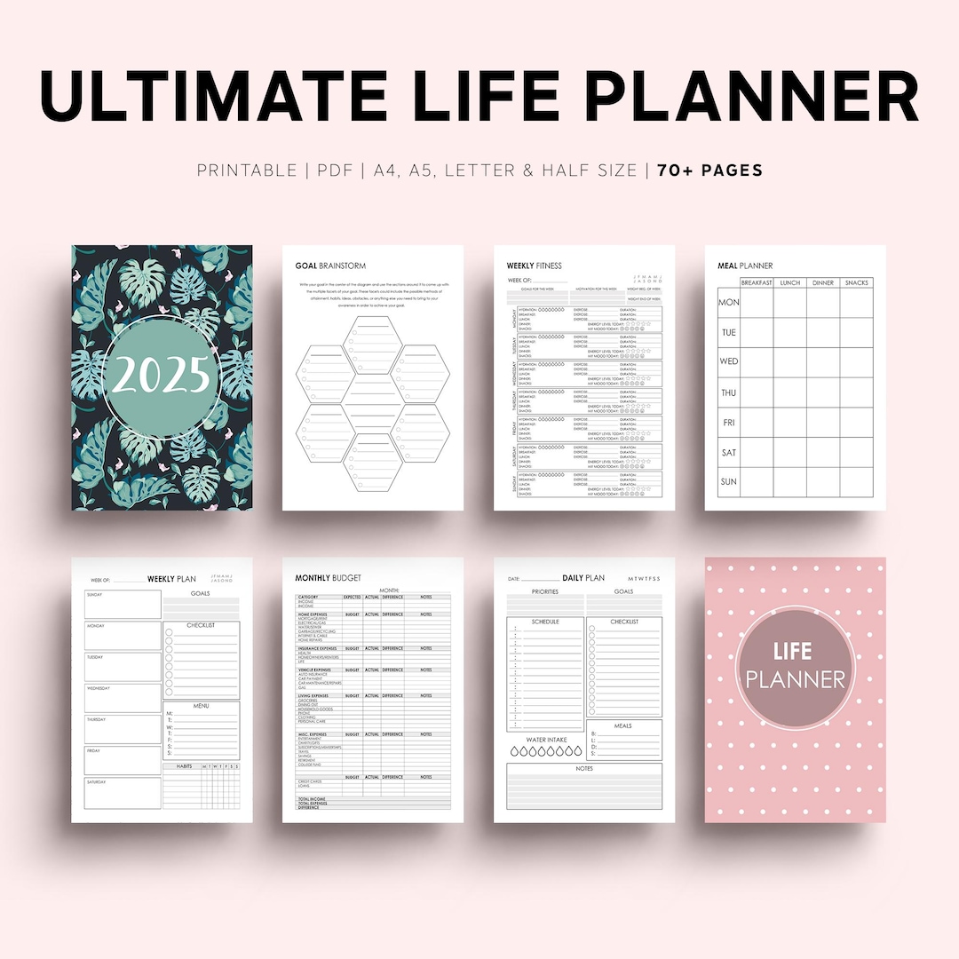 Life Planner Printable, Printable Planner Bundle, Life Binder, Planner ...