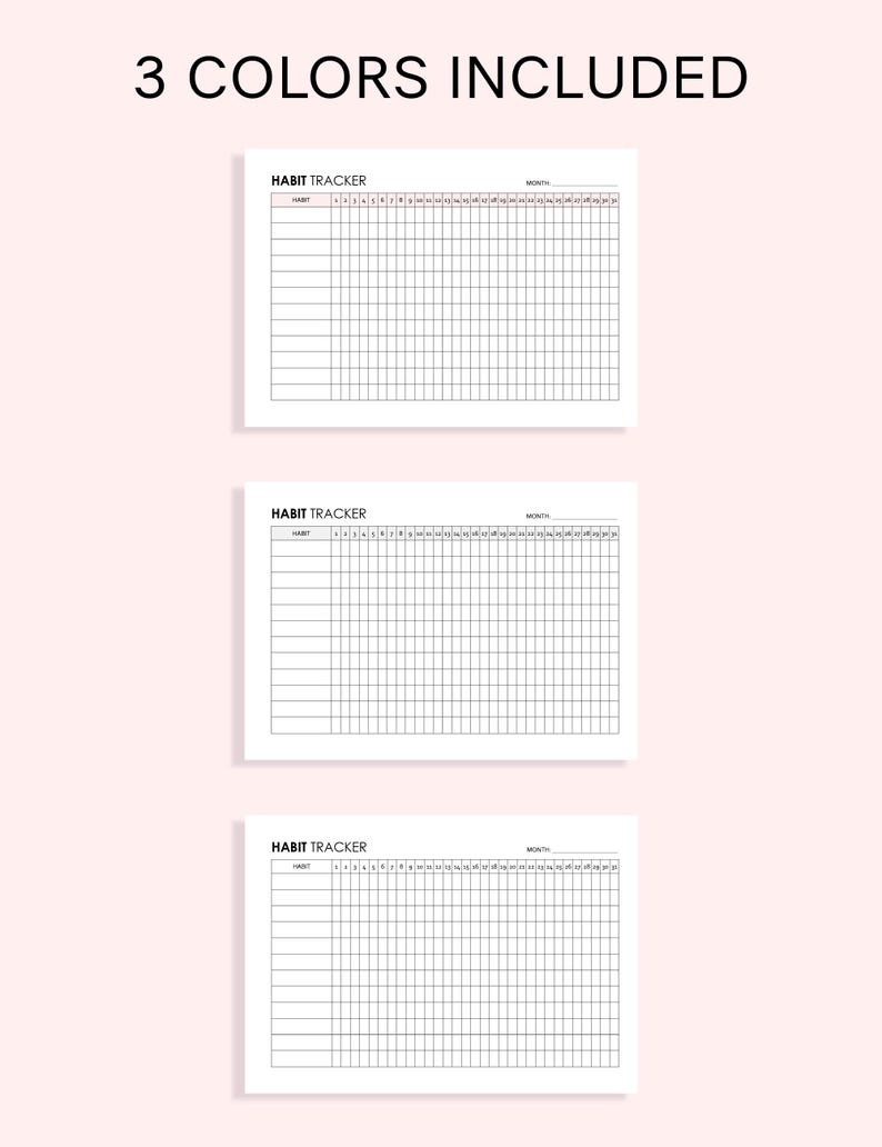 Habit Tracker Templates Printable, Monthly Habit Planner, Daily Habits ...