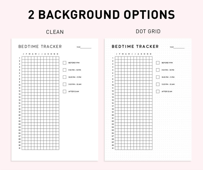Bedtime Tracker Printable Journal , Monthly Sleep Log, Sleep Quality ...