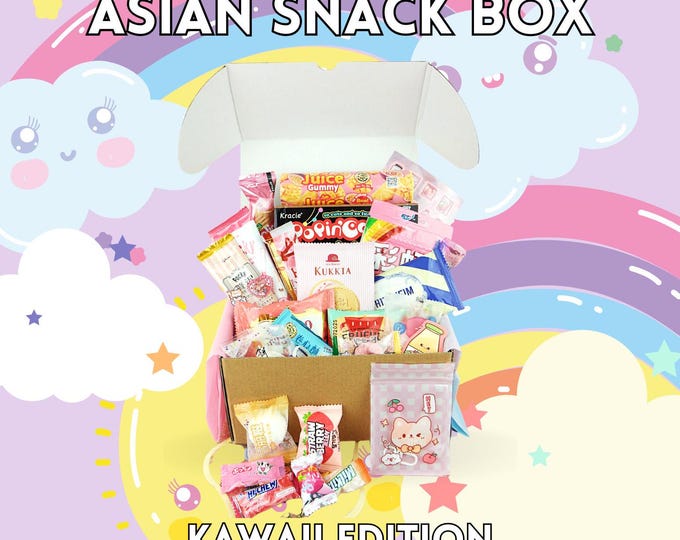 Kawaii Asian Snack Box • 25-piece Cute Snacks • DIY Candy Kit + Kawaii ...