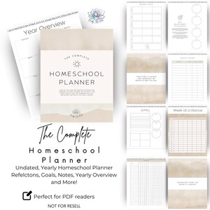 Minimalist Digital Homeschool Planner Undated, Hyperlinked, Printable ...