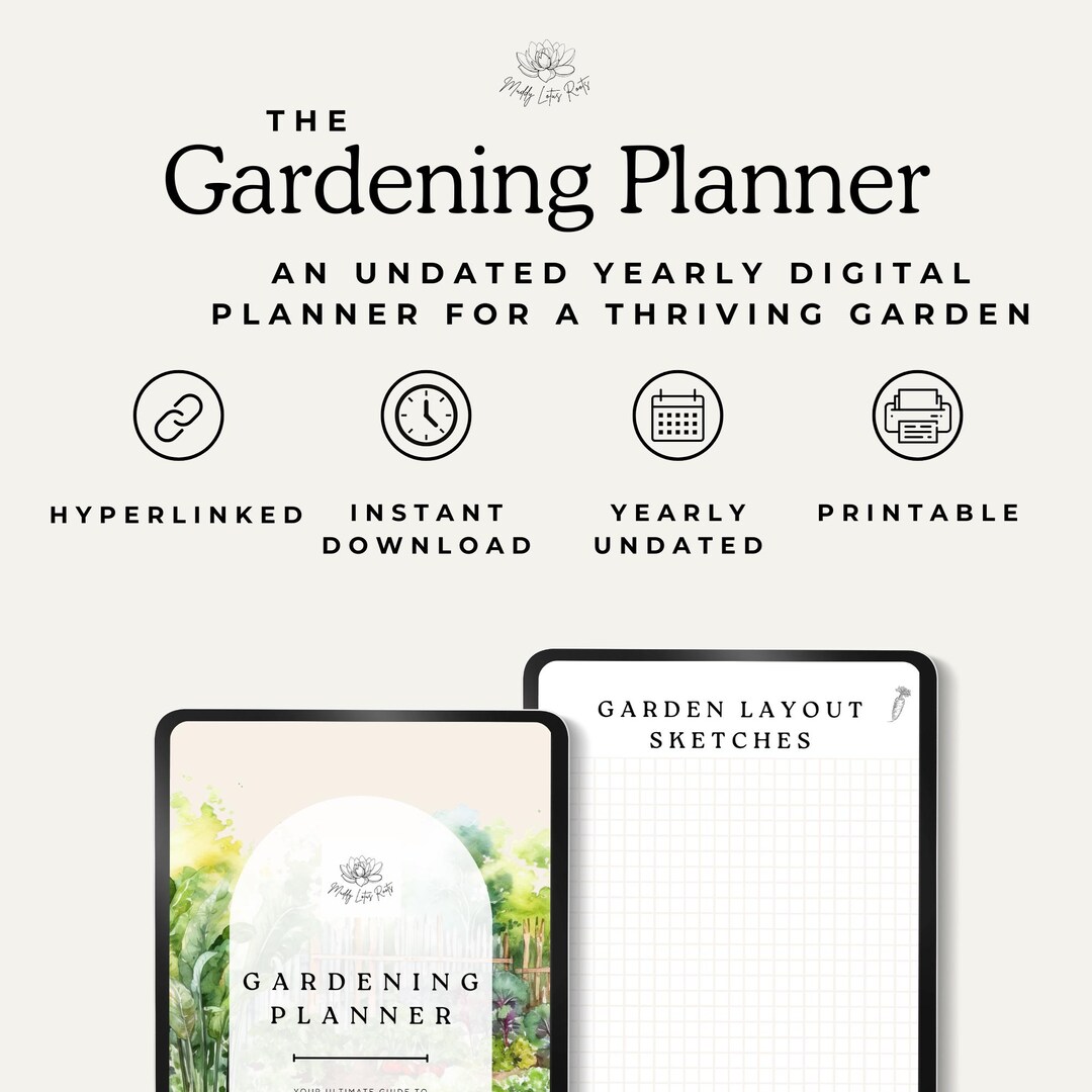 Digital Garden Planner | Printable | Hyperlinked PDF | Seasonal and ...