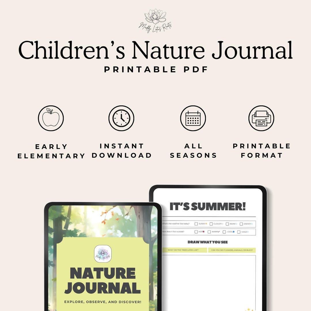 Children’s Nature Journal | Printable PDF | 50+ Pages of Fun Activities ...