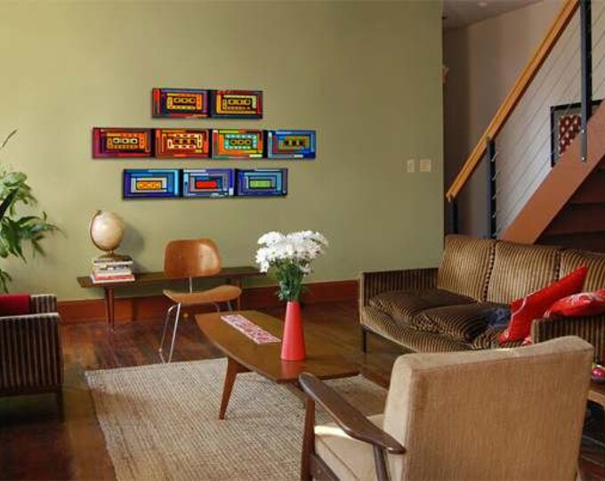 Log Cabin Panel Rectangular Triptych.wall Panel. Modern Home Decor. in ...
