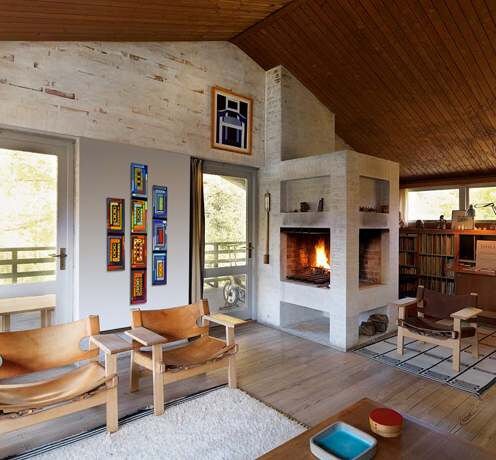 Log Cabin Panel- Rectangular Triptych.wall Panel. Modern Home Decor. in ...