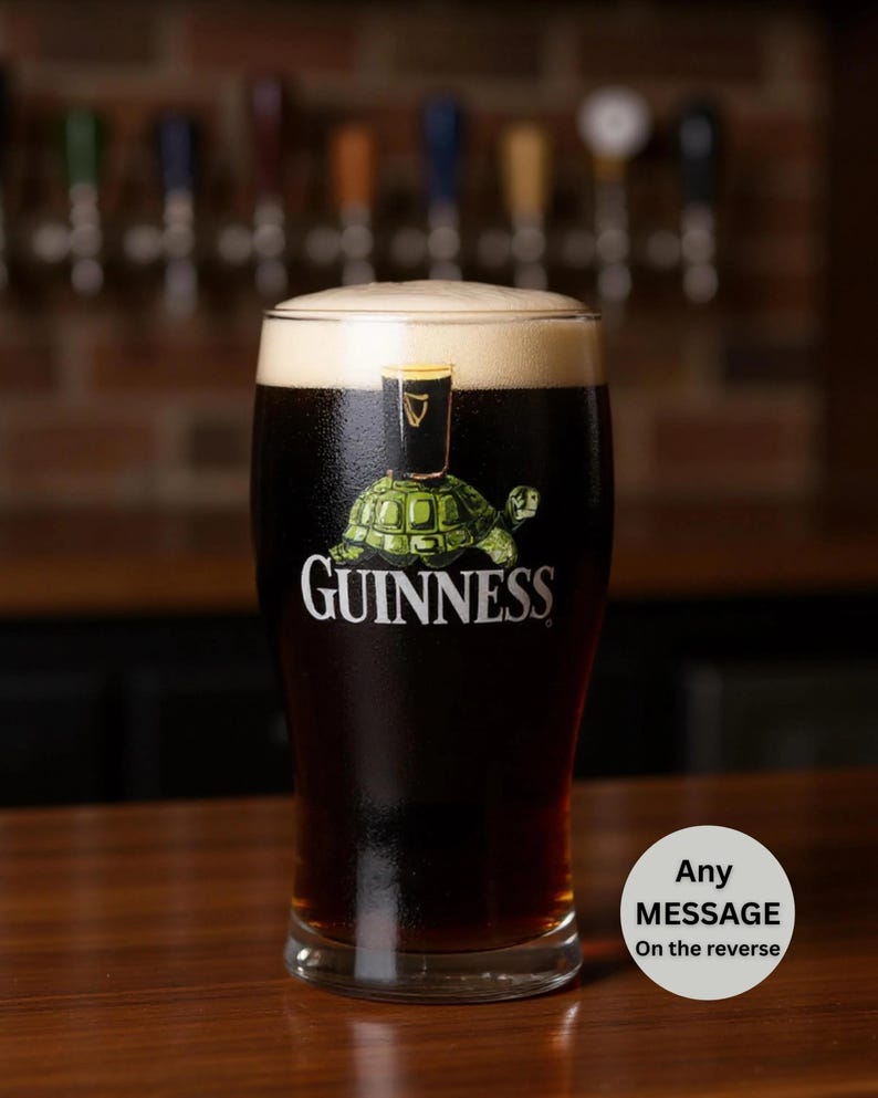 Personalised Guinness Pint Glass | Engraved Guinness Beer Glass ...