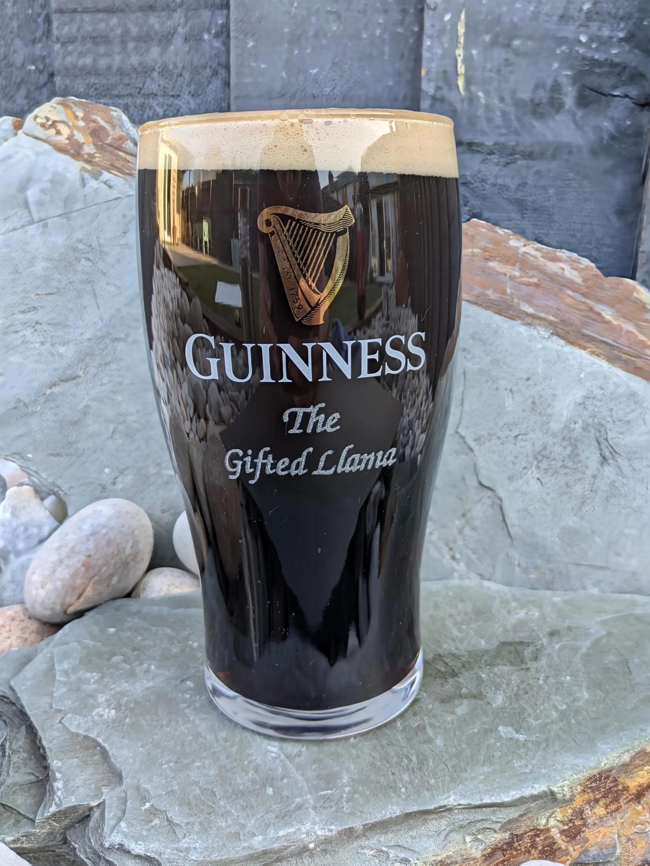 Personalised Guinness Pint Glass | Engraved Guinness Beer Glass ...