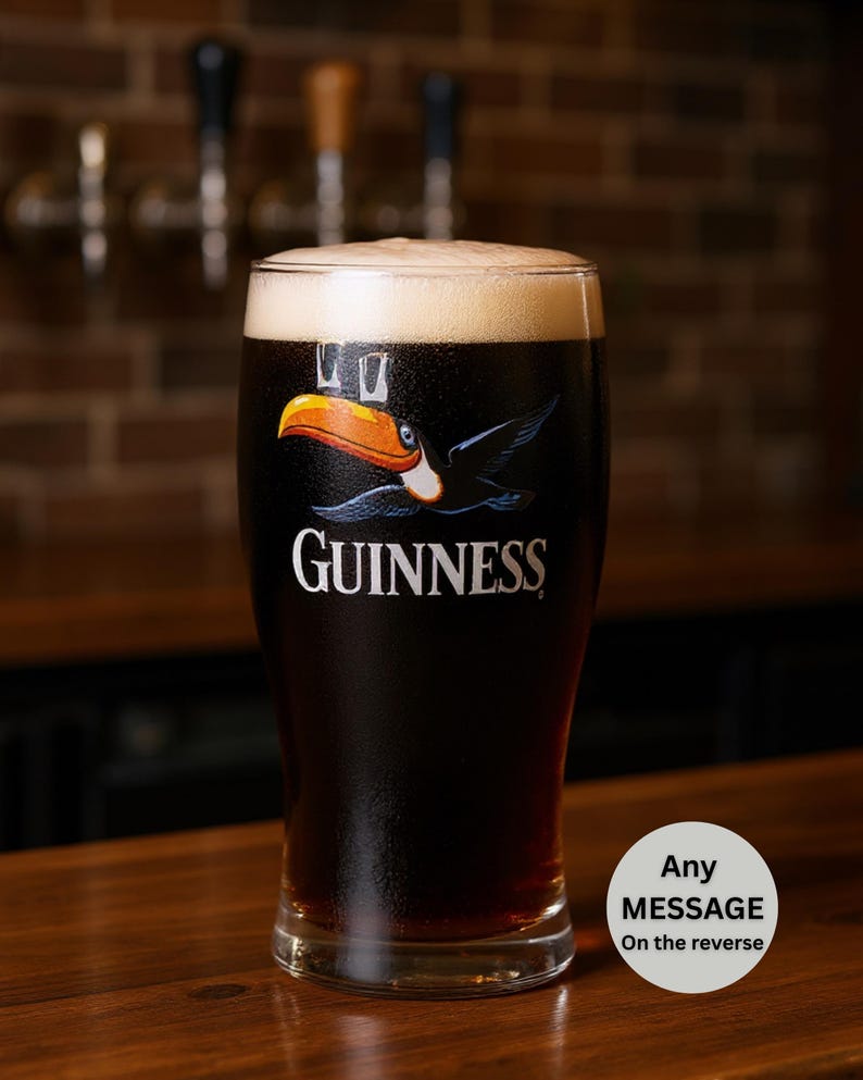 Personalised Guinness Pint Glass | Engraved Guinness Beer Glass ...