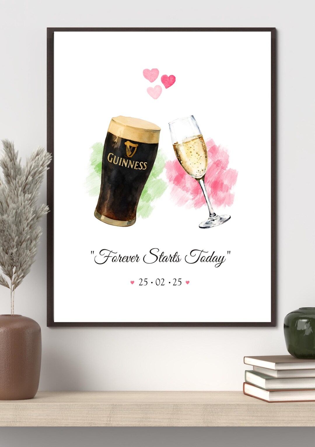 Personalised Guinness and Prosecco Print | Personalised Wedding Print ...