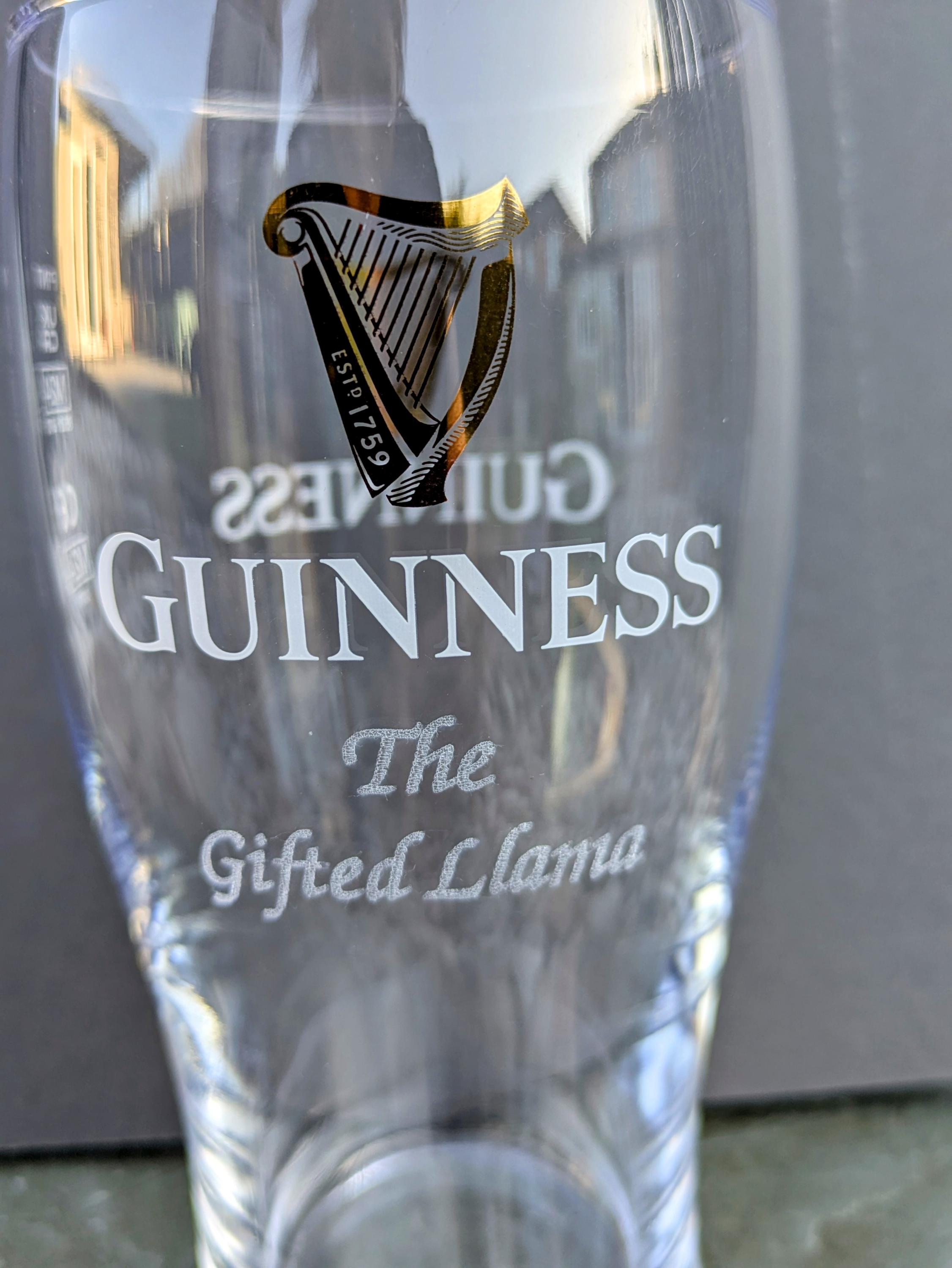 Personalised Guinness Pint Glass | Engraved Guinness Beer Glass ...