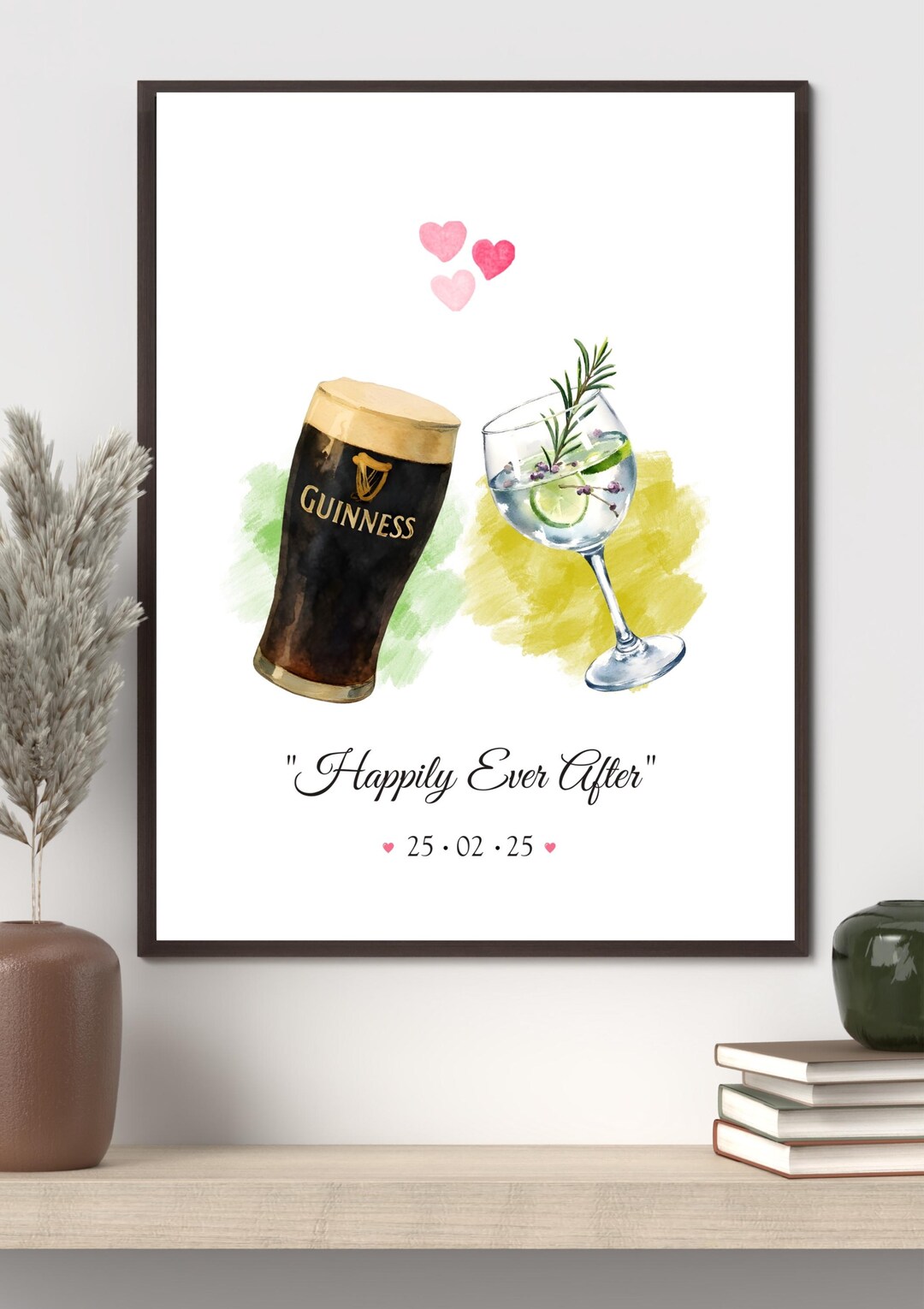 Personalised Guinness and Gin Print | Personalised Wedding Print ...