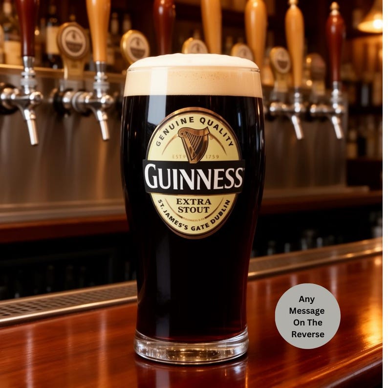 Personalised Guinness Pint Glass | Engraved Guinness Beer Glass ...