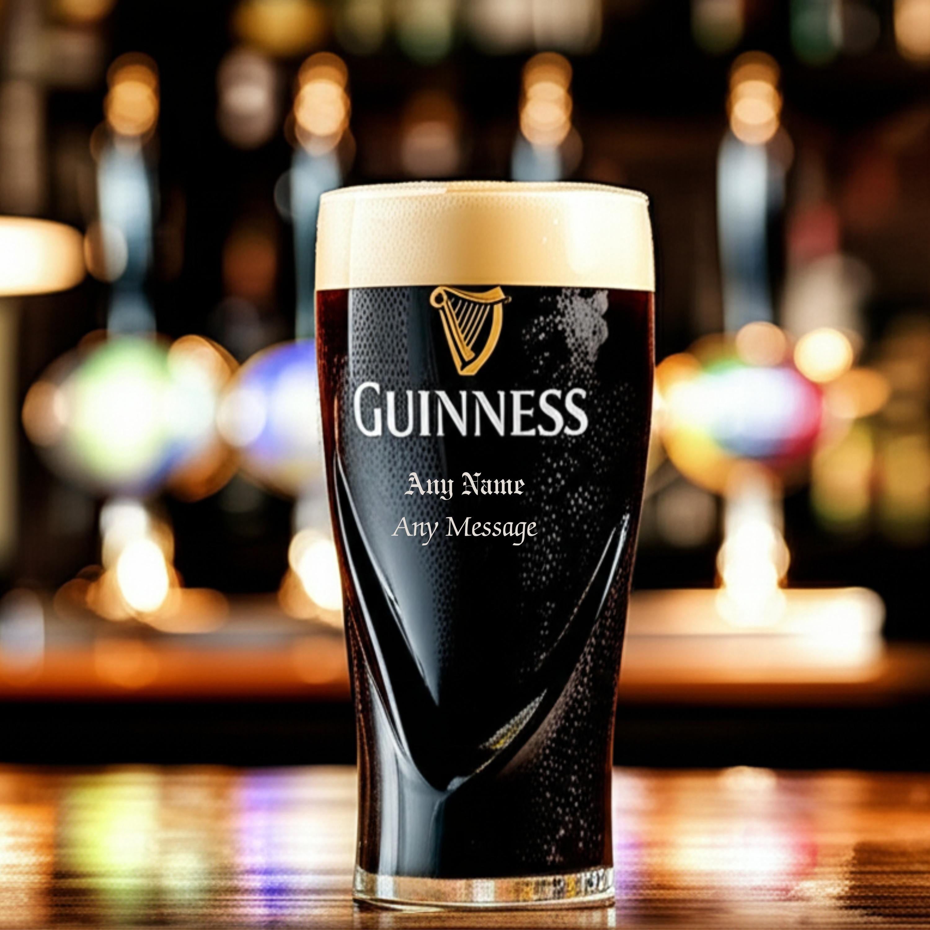 Personalised Guinness Pint Glass | Engraved Guinness Beer Glass ...