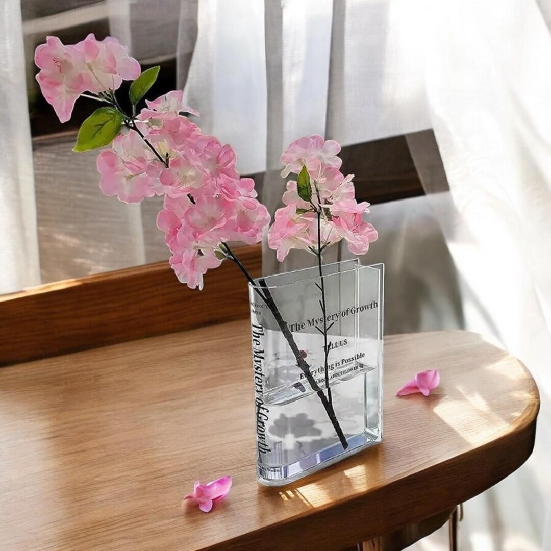 Cultured Reader Acrylic Book Vase, Elegant Literary Decor for Bookshelf ...