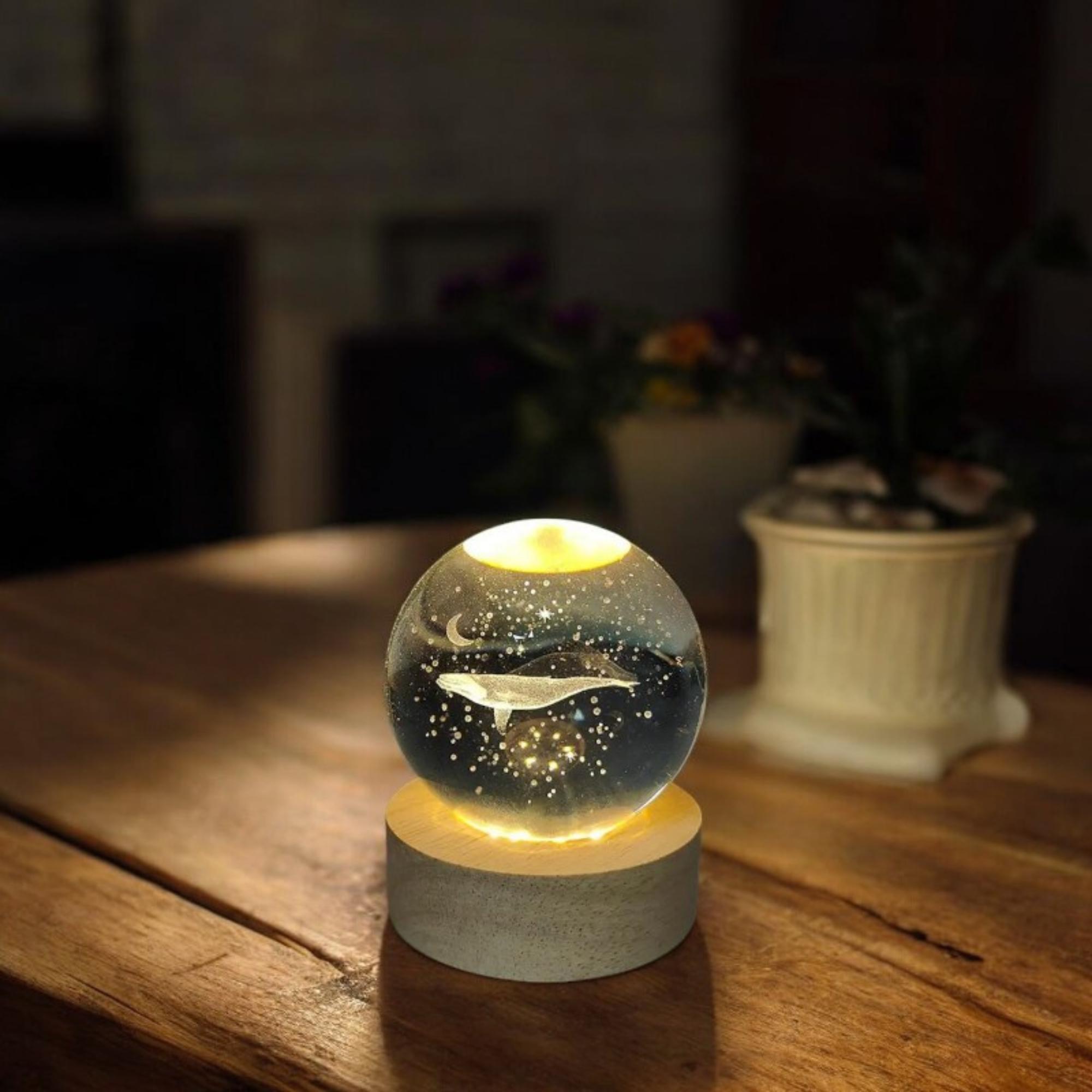 Customized Whale Night Light Unique Fish Snow Globe Moon and Star Whale ...