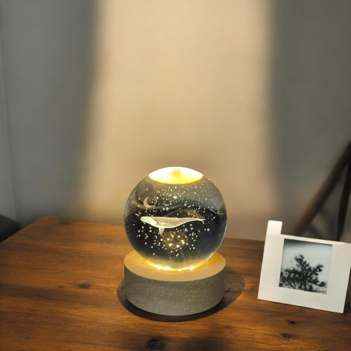 Customized Whale Night Light Unique Fish Snow Globe Moon and Star Whale ...