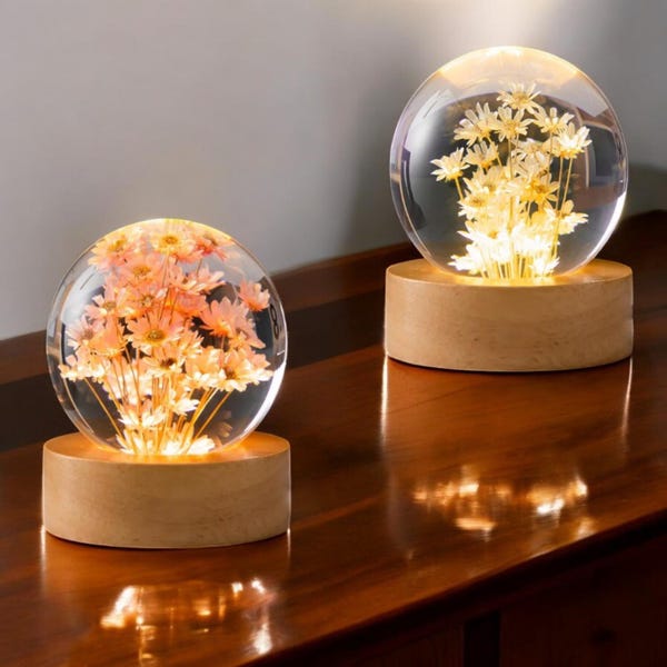 Resin Flower Lamp - Etsy