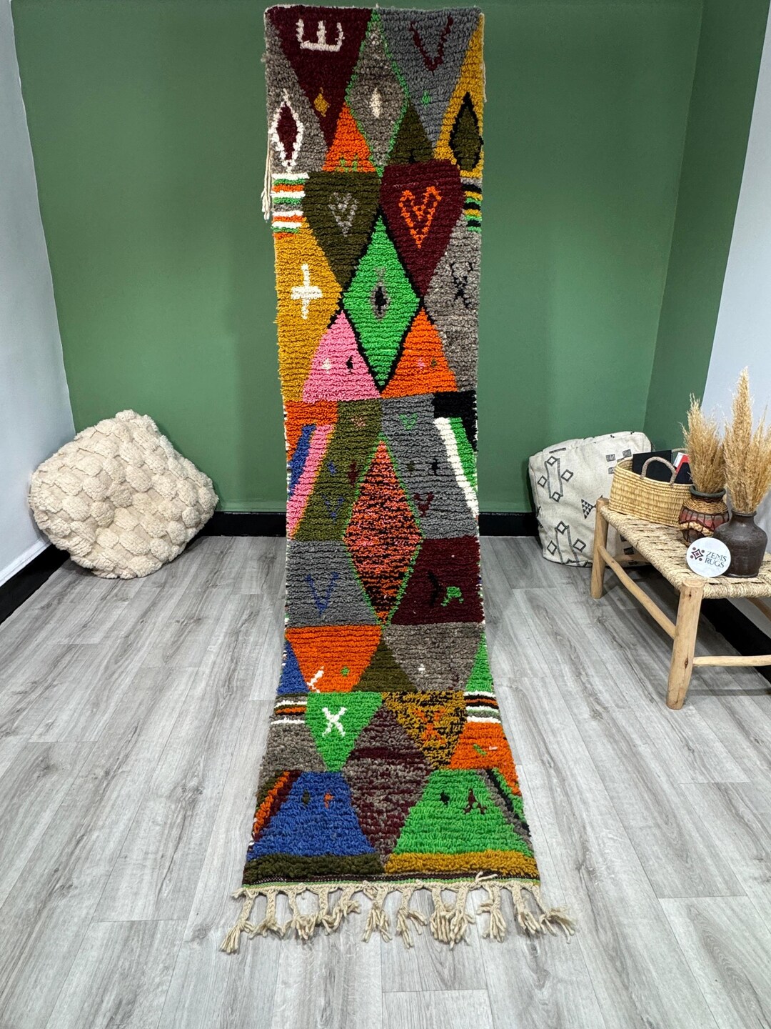 Handmade Moroccan Runner Rug,colorful Boucherouite Hallway Rug,boho ...