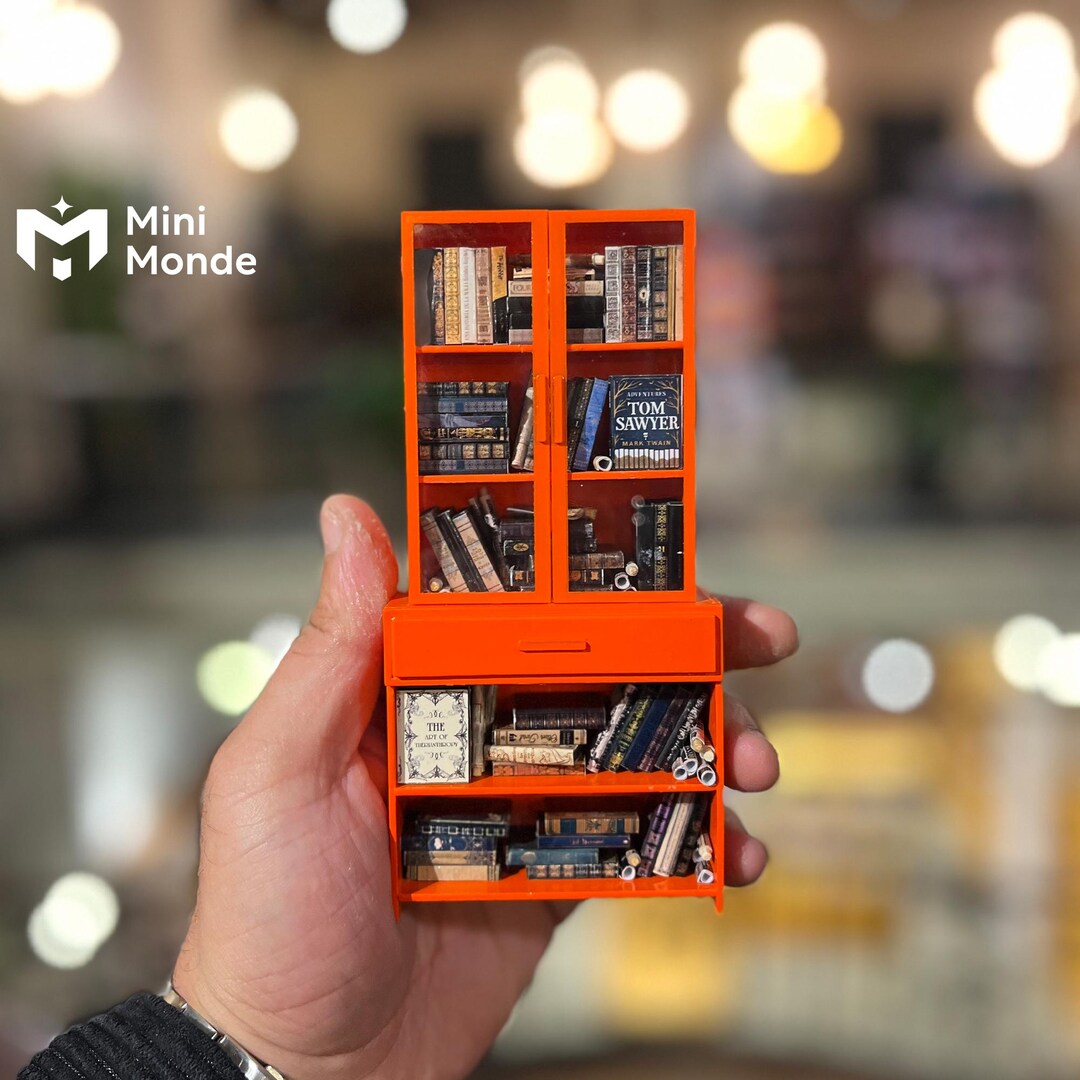Colorful Miniature Bookshelf, Unique Miniature Bookshelf, Handmade ...