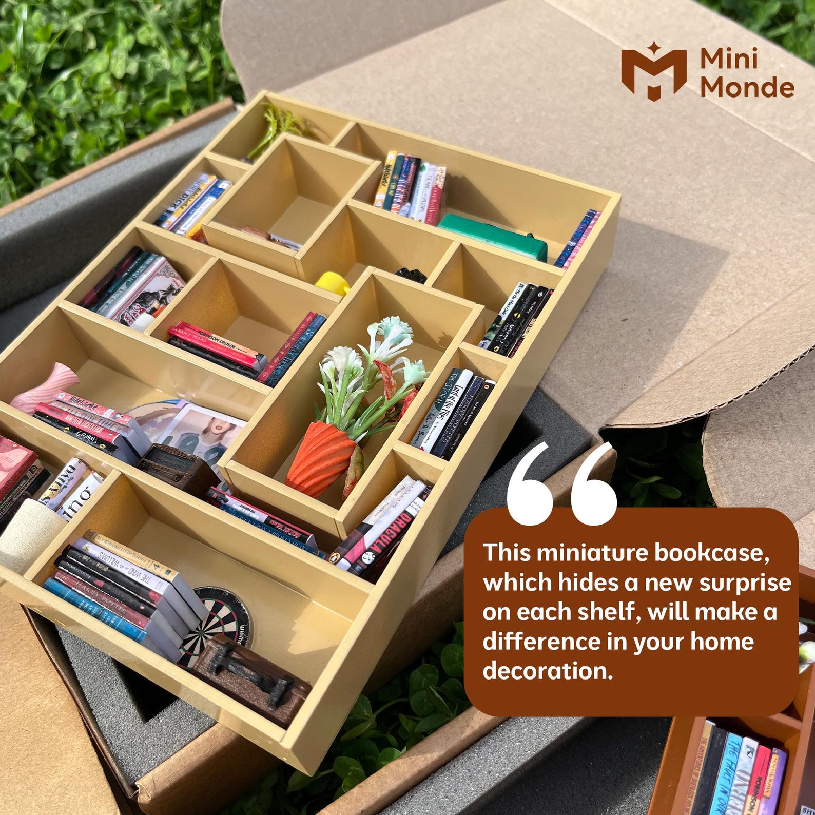 Miniature Bookshelf, Bookshelf Decor | Handmade Mini Bookshelf | Gift ...