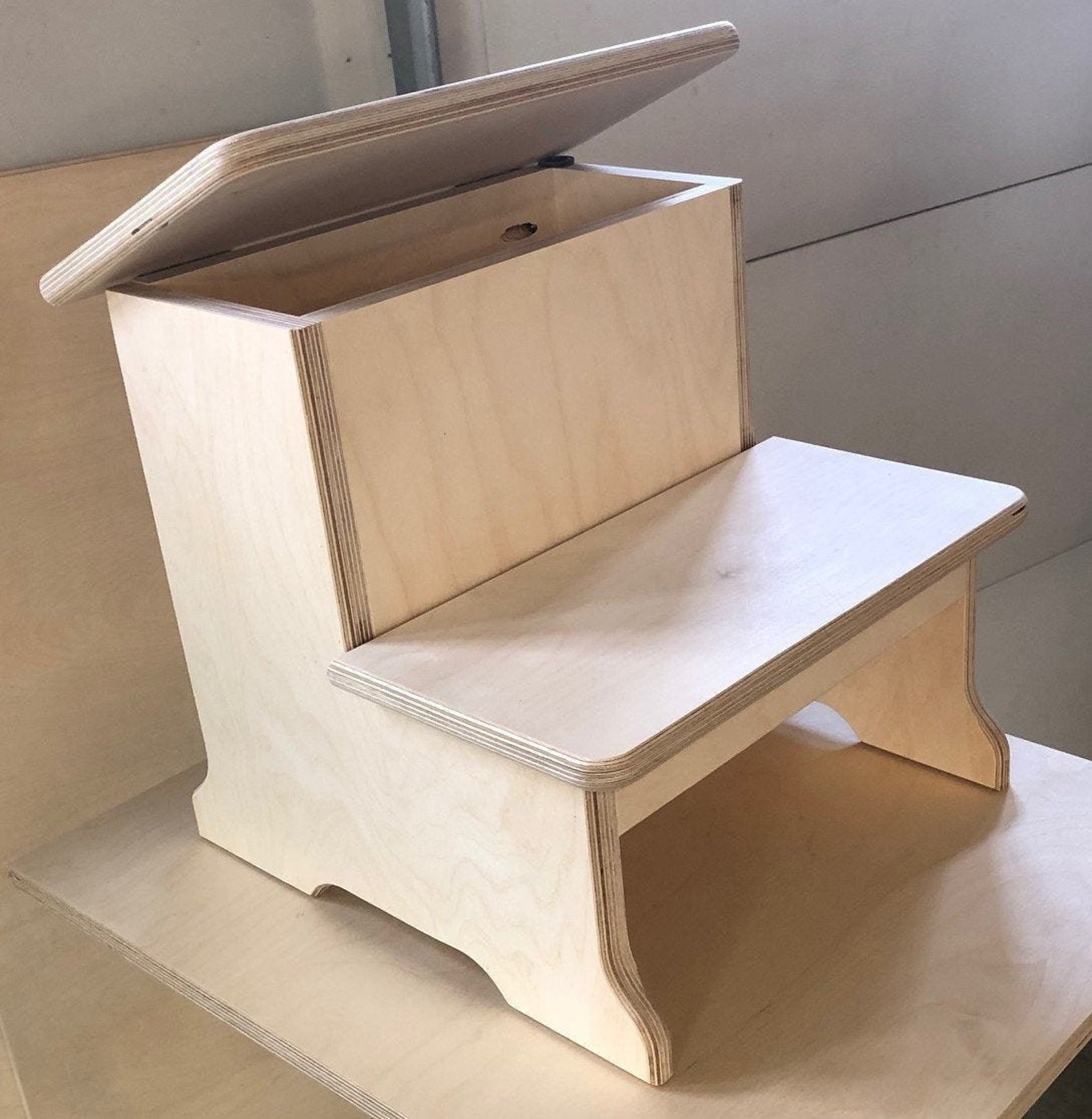 15 Inch H 2 Step Stool With Storage - Etsy